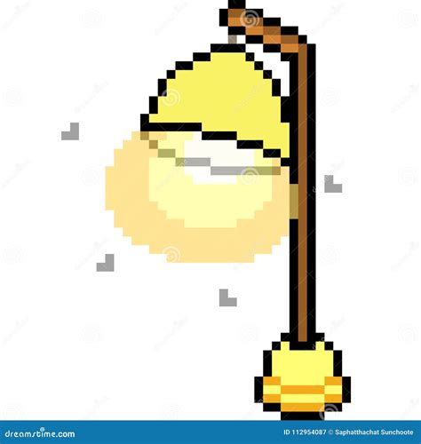 Vector Pixel Art Lamp Light Stock Vector Illustration Of Isolated