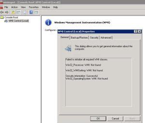 Windows Failed To Initialize WMI Core Or Provider SubSystem It S