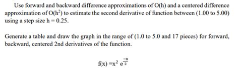 solved use forward and backward difference approximations of