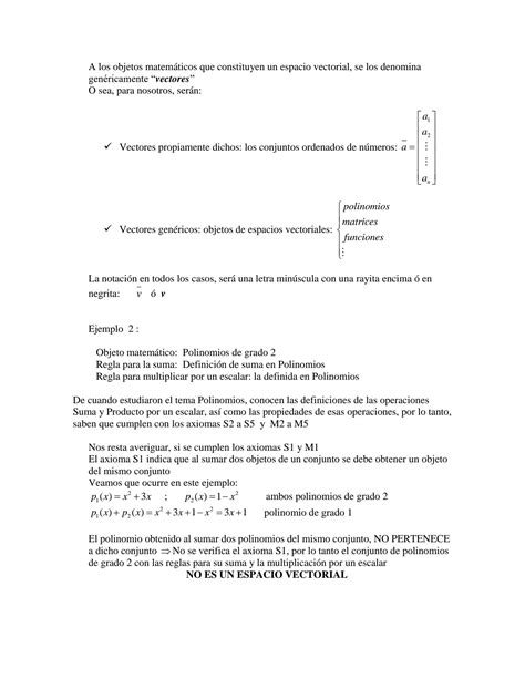 SOLUTION Algebra Lineal Resumen Espacios Vectoriales Y Subespacios