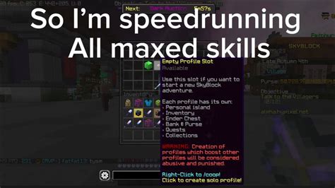 Speed Running All Max Skills In Hypixel Skyblock World Record YouTube