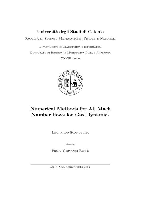 pdf numerical methods for all mach number flows for gas dynamics