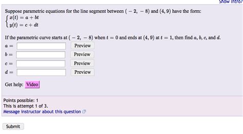 solved suppose parametric equations for the line segment