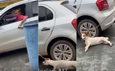 Ex vereador é preso após ser flagrado arrastando cachorro amarrado a