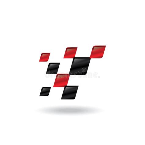 Modern Checkered Flag Logo Template Race Flag Vector Icon Symbol Stock