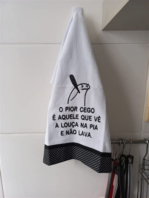 Pano de Prato Flork O pior cego é aquele que vê a louça na pia e não lava
