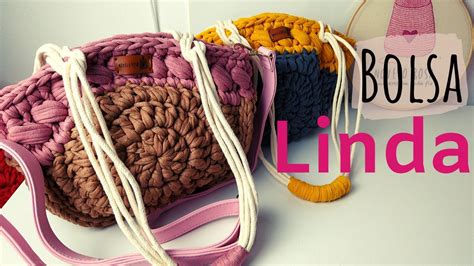 Bolsa Em Croch Fio De Malha Ponto Puff Novelo Rosa Youtube