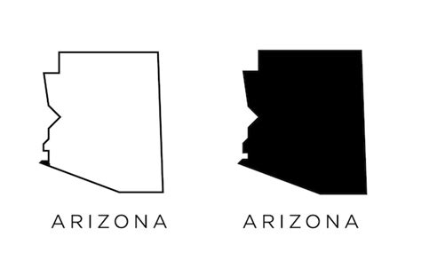 Premium Vector Arizona States Of USA Map Icon Outline Style And Flat