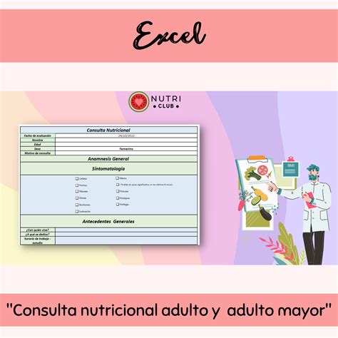 Excel Consulta Nutricional Adulto Y Adulto Mayor Nutri Club