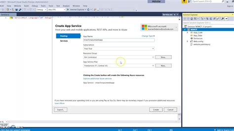 Deploying ASP NET WCF Service To Azure Web App Using Visual Studio 2017