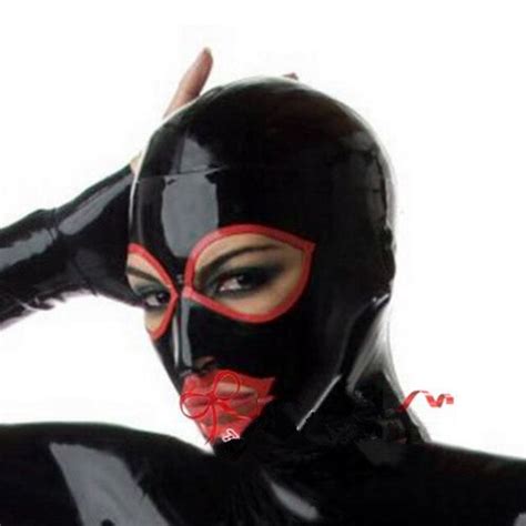New Arrival Anatomical Latex Mask Black Rubber Fetish Latex Hoods Masks Condom Rubber Mask Hood