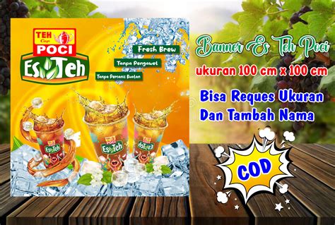 Spanduk Es Teh Poci I Banner Minuman Lazada Indonesia
