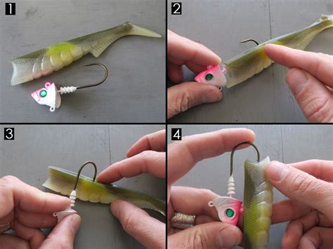 monter un leurre souple shad sur une tête plombée poisson Leurre