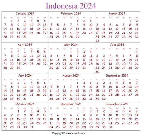 Indonesia Calendar 2024 With Public Holidays Idalia Friederike