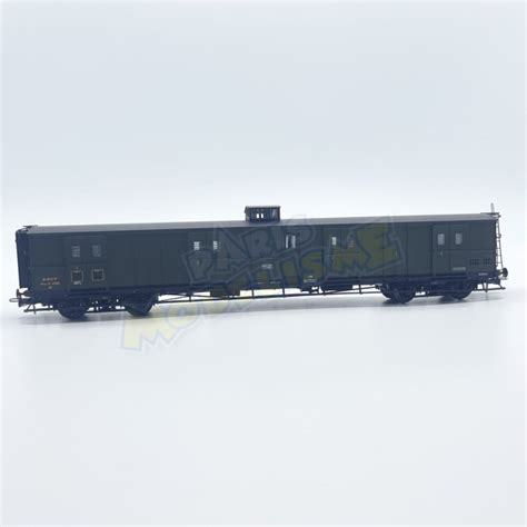HO Fourgon à bogies Ex PLM avec vigie Vert 306 à toit noir SNCF