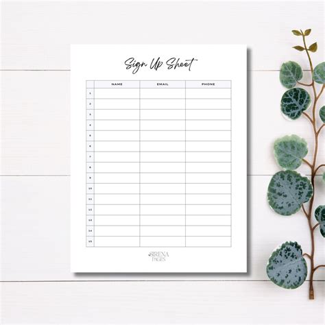 Sign Up Sheet Printable Sign Up Sheet Template Printable Sign Up Form