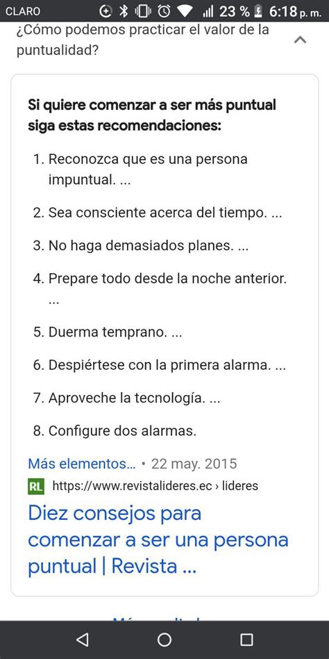 15 Ejemplos De Como Practicar El Valor De La Puntualidad Brainly Lat