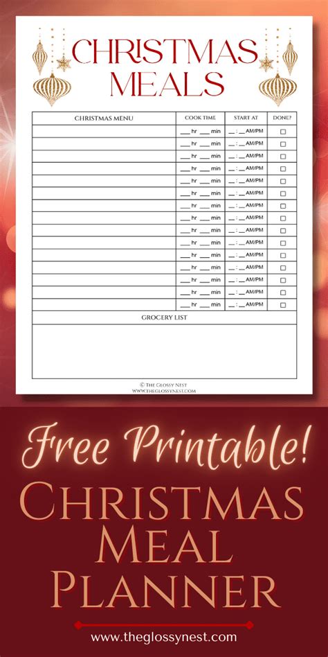 Free Printable Christmas Meal Planner Printable To Prep A Feast