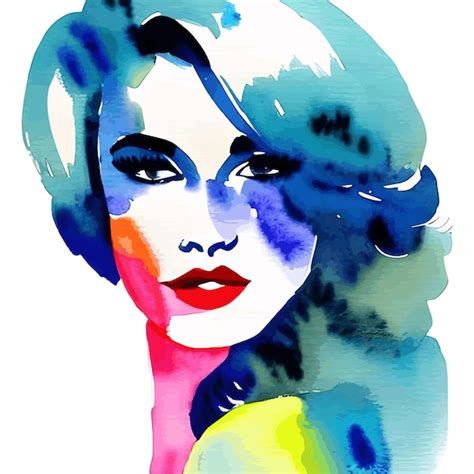 Ilustración de mujer acuarela Vector Premium