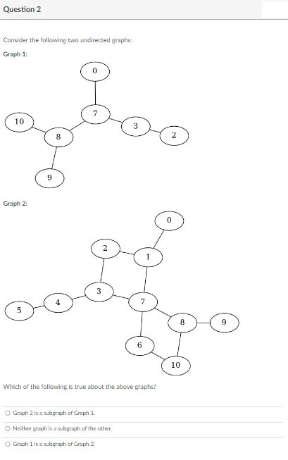 solved consider the following two undirected graphs graph