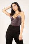 Black Bodysuit Velour Bodysuit Spaghetti Straps Criss Cross Back