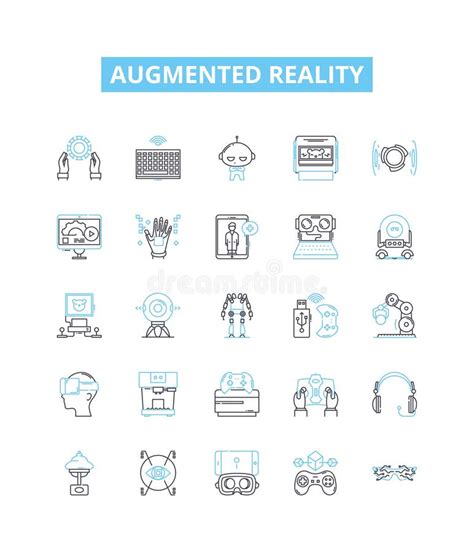 Augmented Reality Vector Line Icons Set Augmented Reality Ar D