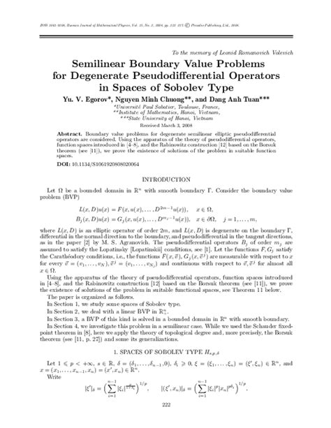 pdf a semilinear non classical pseudodifferential boundary value problem in the sobolev spaces