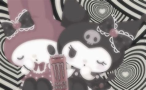 Kuromi And My Melody Goth Hello Kitty Iphone Wallpaper Cute Laptop Wallpaper Hello Kitty