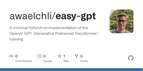 github awaelchli easy gpt a minimal pytorch re implementation of the openai gpt generative