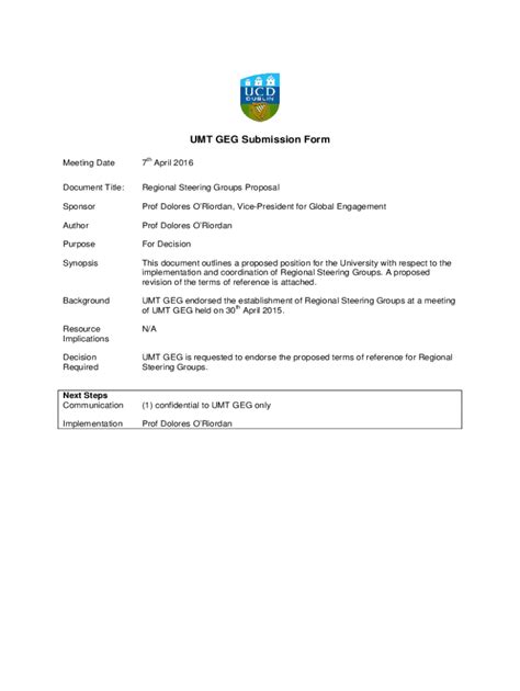 Fillable Online UMT GEG Submission Form Fax Email Print PdfFiller