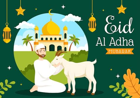 Feliz eid al adha mubarak ilustración vectorial de la celebración