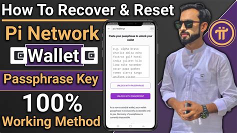 how to recover and reset pi network wallet passphrase key pi browser wallet 100 recovery youtube