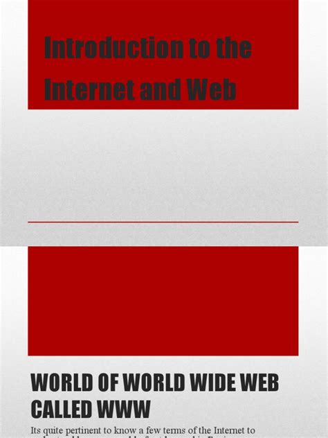 introduction to the internet and web pdf world wide web internet and web