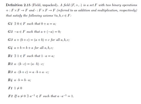 using field axioms of f ﻿prove that