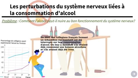 Les perturbations du système nerveux liées à la consommation d alcool