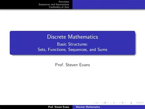 Pdf Discrete Mathematics Functions Sequences And Summations