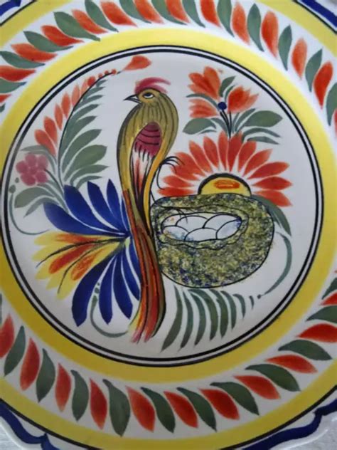 ASSIETTE ANCIENNE FAIENCE QUIMPER HENRIOT 265112 FLEURS OISEAU AU NID