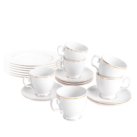 Serwis Kawowy Klasyka Złota Linia 6 18 Porcelana Mariapaula MariaPaula
