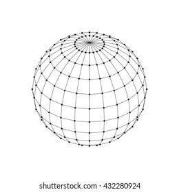 Wireframe D Mesh Polygonal Sphere Network Stock Vector Royalty Free