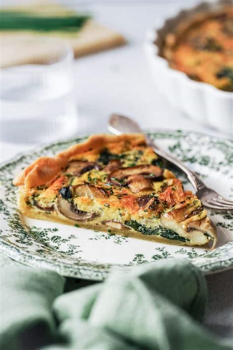 Quiche aux champignons et épinards La Cuisine de Géraldine