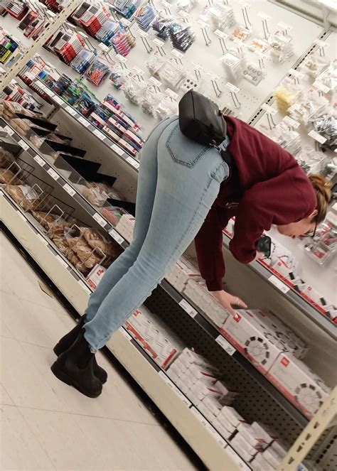 College Girl With A Nice Ass Bending Over In Jeans OC Tight Jeans