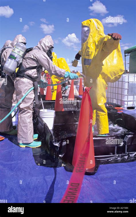 Hazmat Decontaminating People Hi Res Stock Photography And Images Alamy