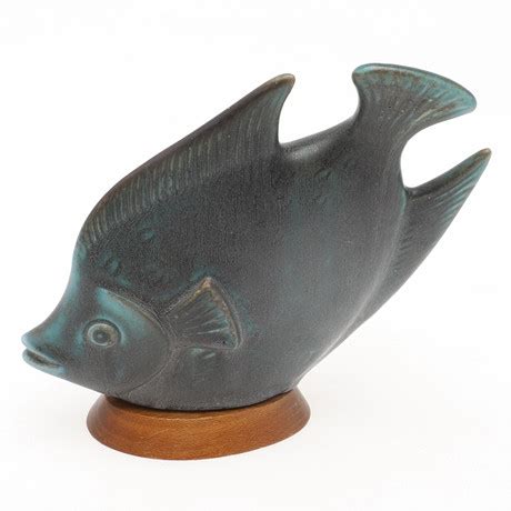 GUNNAR NYLUND figurin stengods fisk Rörstrand Keramik Porslin