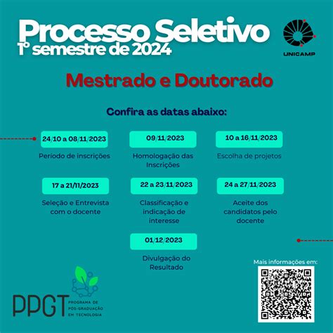 Edital do Processo Seletivo 1º semestre de 2024 FT
