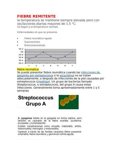 Patron De Fiebres Fisiopatologia Fiebre Fiebre Remitente La