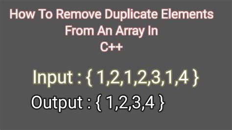 How To Remove Duplicate Elements From An Array In C YouTube