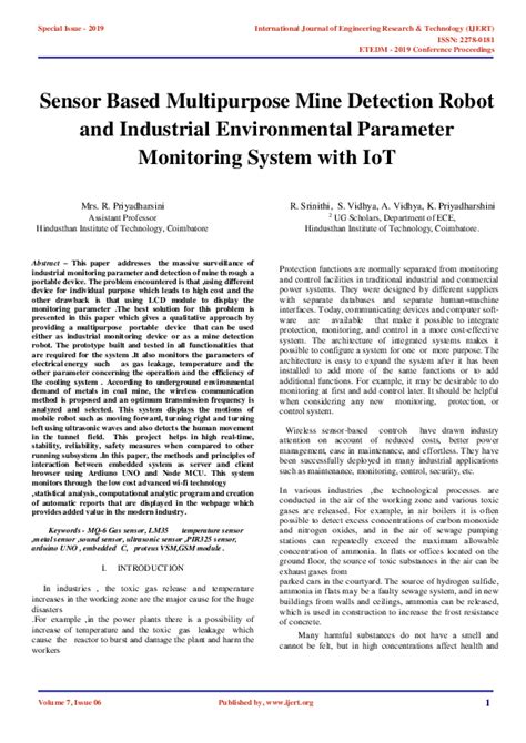 pdf ijert sensor based multipurpose mine detection robot and industrial environmental