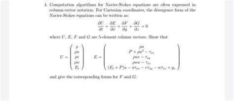 solved 4 computation algorithms for navier stokes equations