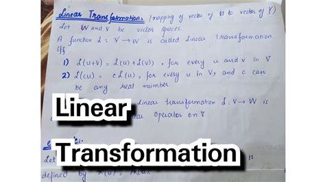 linear transformation linear algebra urdu hindi youtube