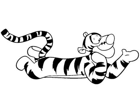Coloriage Tigrou allongé dessin gratuit à imprimer
